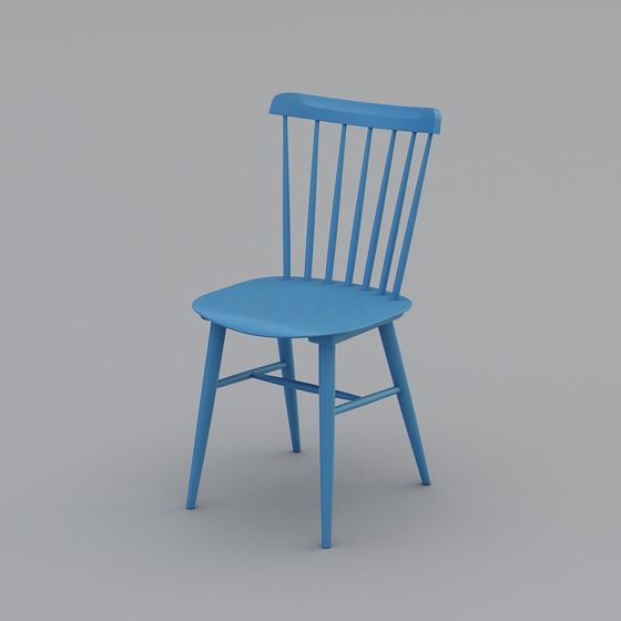 Blue Spindle Chair 3D model