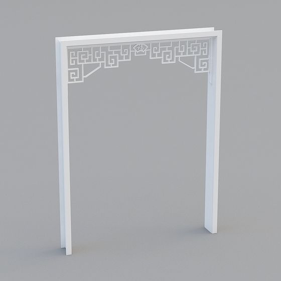 Elegant Chinese Door Frame 3D model