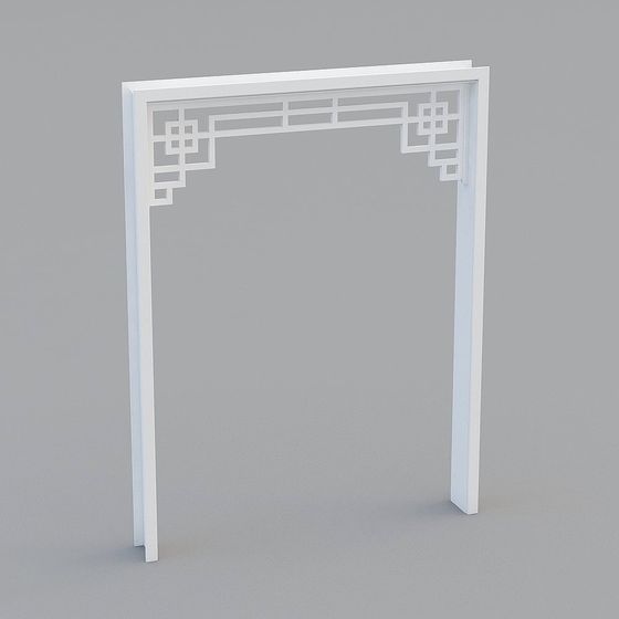 Elegant Chinese Door Frame 3D model