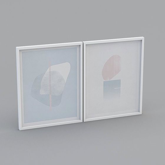 Abstract Double Frame 3D Model - Minimalist Artwork