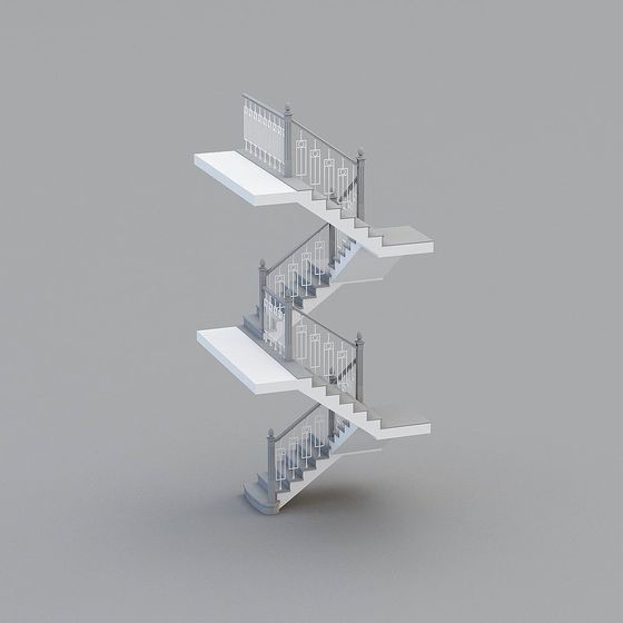 Elegant Gray Staircase 3D model