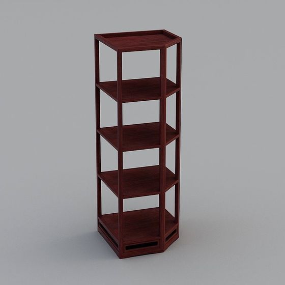 Elegant Low-Polygon Bookshelf 3D Model