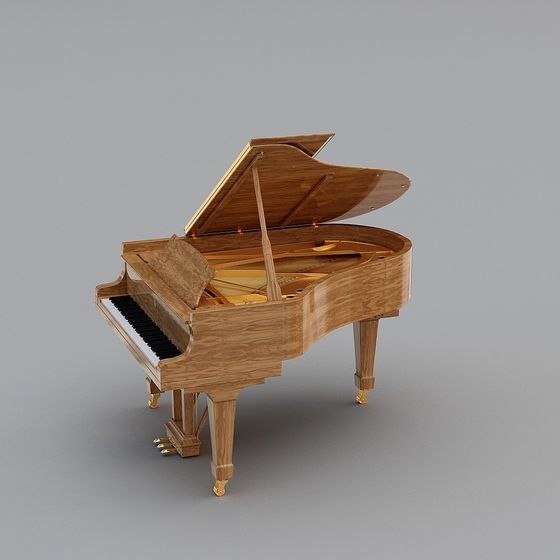 Realistic Low-Poly Piano 3D model