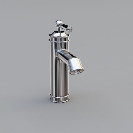 Futuristic Low-Poly Faucet 3D Model Design