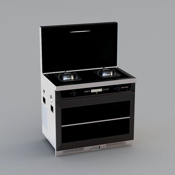 Sleek Integrated Stove 3D model for Modern Kitchens