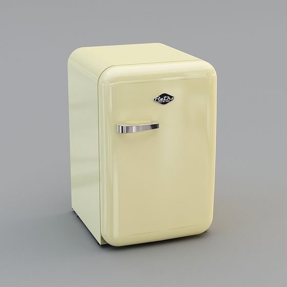Vintage-Inspired Retro Refrigerator 3D model for Creative Projects