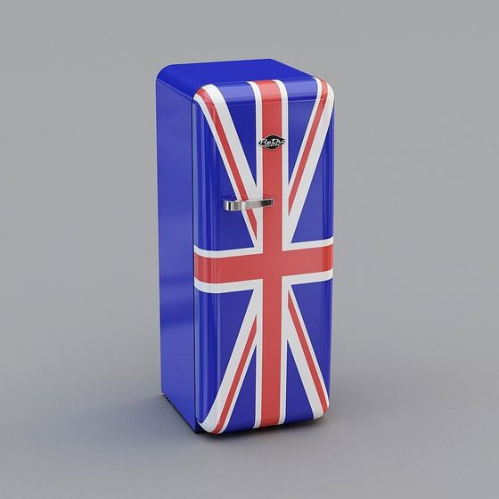 Retro-Modern British Flag Refrigerator 3D model