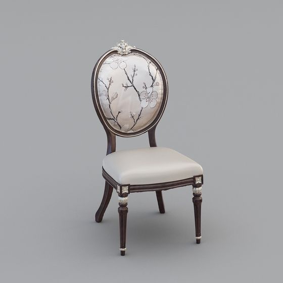 Elegant Floral Chair 3D model