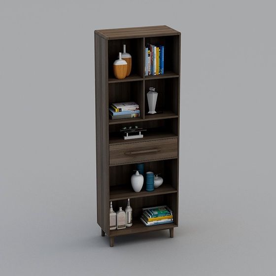 Vintage Bookshelf 3D model for Creative Spaces
