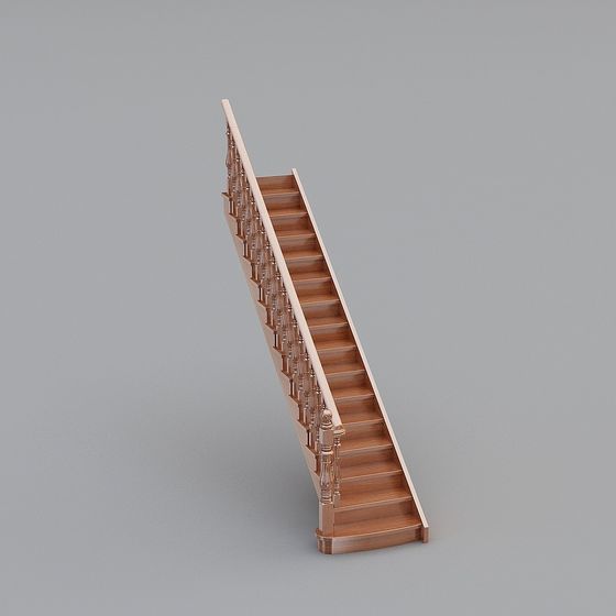 Elegant Low-Poly High-Detail Staircase 3D model