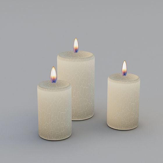 Low-Poly Candle 3D Model – Realistic Textures
