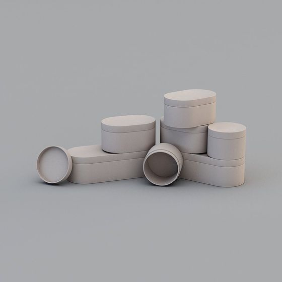 Elegant Low-Poly Cylinders and Ellipsoids 3D Model Set