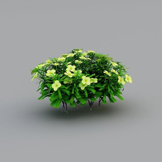 Garden Scene Low Poly Plant 3D model