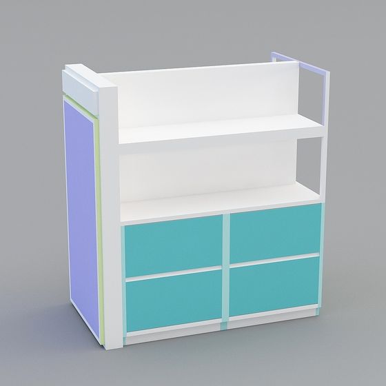 Low Poly Bookshelf 3D model for Creative Projects
