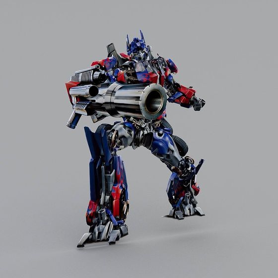 Optimus Prime Low-Polygon 3D Model – Futuristic Metallic