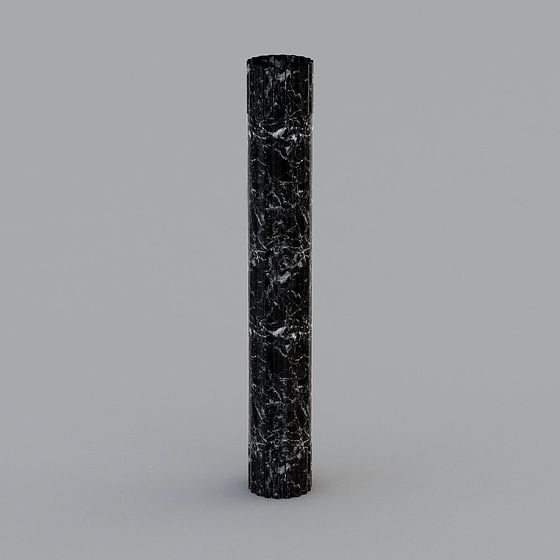Black Marble Column 3D Model for Modern Design