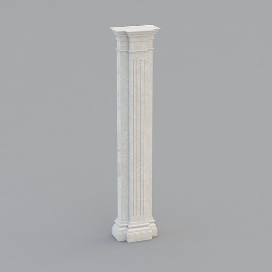 Roman Column 3D Model – Marble Texture, Low Poly