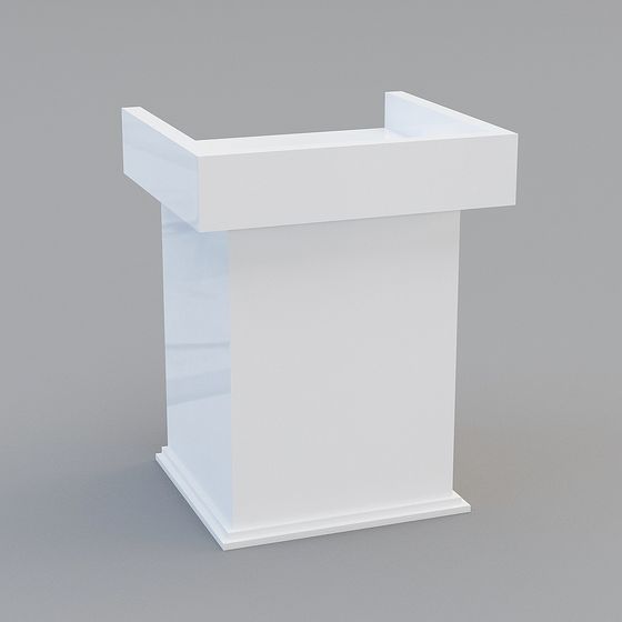 Minimalist White Podium 3D model for Design and Development