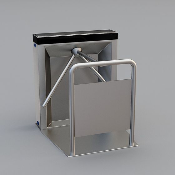 Minimalist Metal Rotating Door 3D Model – Low-Poly Design