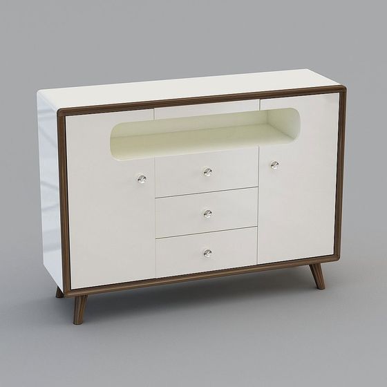 Elegant Low-Poly Storage Cabinet 3D model