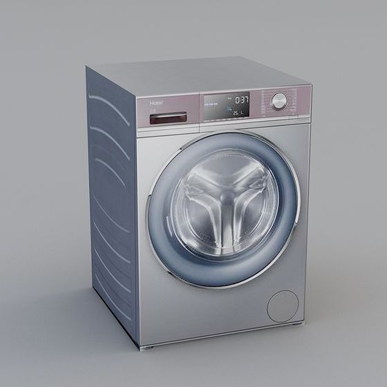 Elegant Low-Poly Washing Machine 3D model for Modern Design