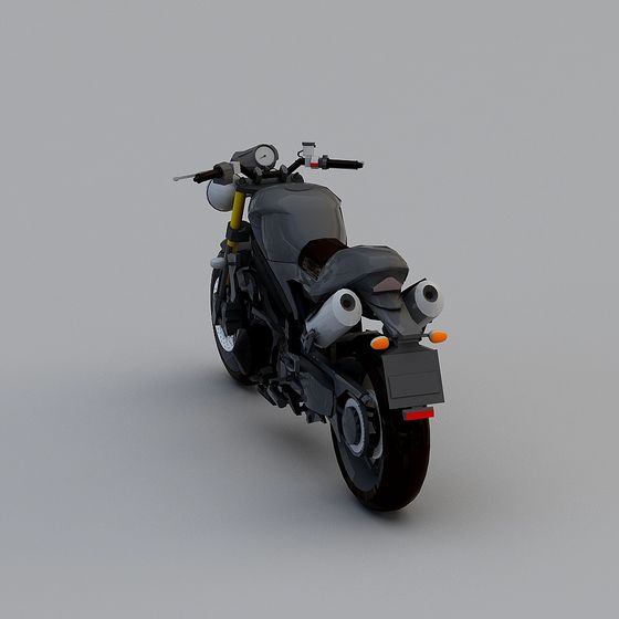 Stylish Low-Poly Motorcycle 3D Model