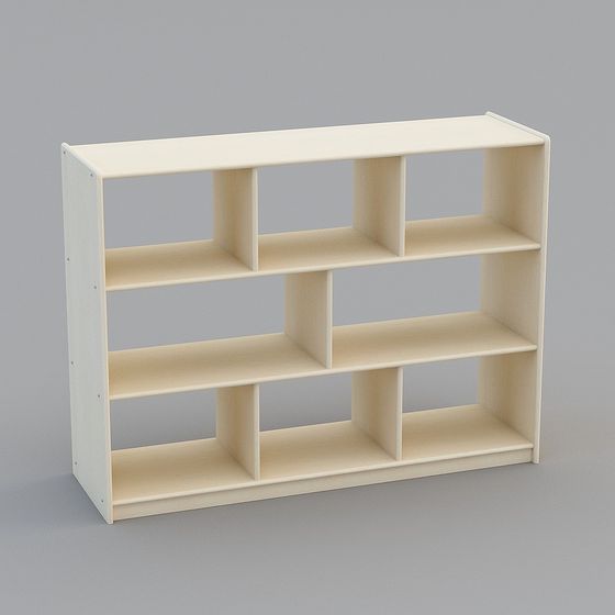 Modern Low-Polygon Bookshelf 3D model