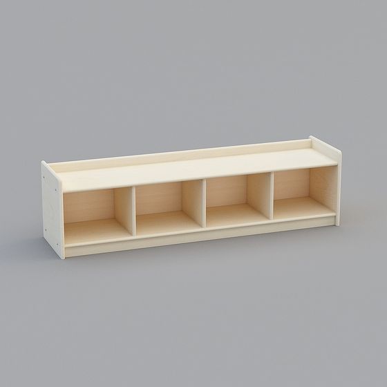 Minimalist Wall-Mounted Storage Rack 3D model