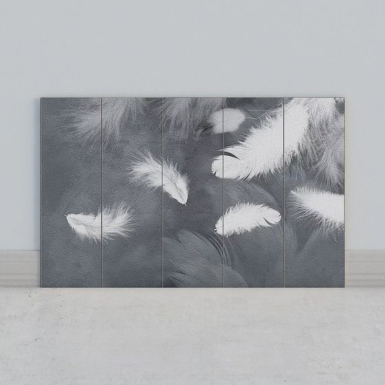 Feather Room Divider 3D Model – Modern Decorative Partition