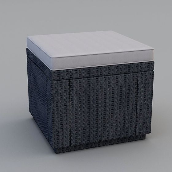 Simple Woven Ottoman 3D Model
