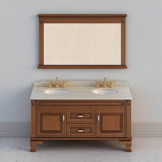 Classic Double Vanity Bathroom 3D model