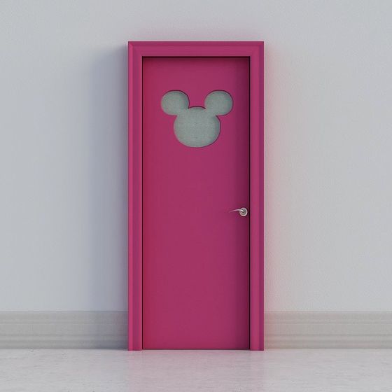 Mickey Mouse Door 3D Model – Low-Poly Playful Design