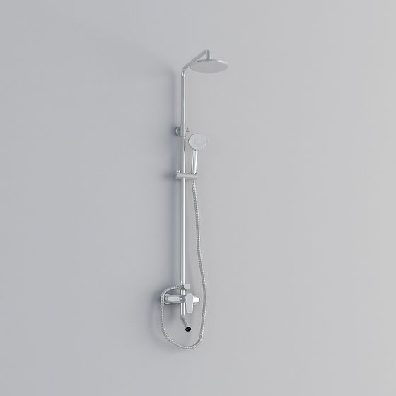 Modern Minimalist Shower System 3D Model – Low-Poly Design
