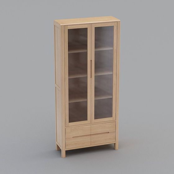 Modern Low-Polygon Bookshelf 3D model