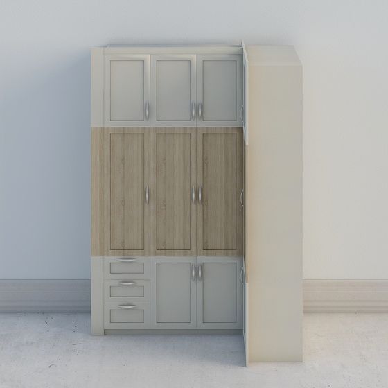 Elegant Low-Poly Wardrobe 3D Model