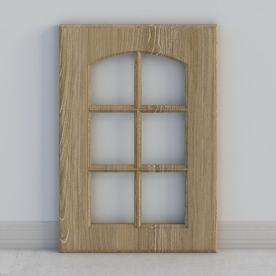 Vintage Wooden Window 3D Model – Low-Poly Wood Texture