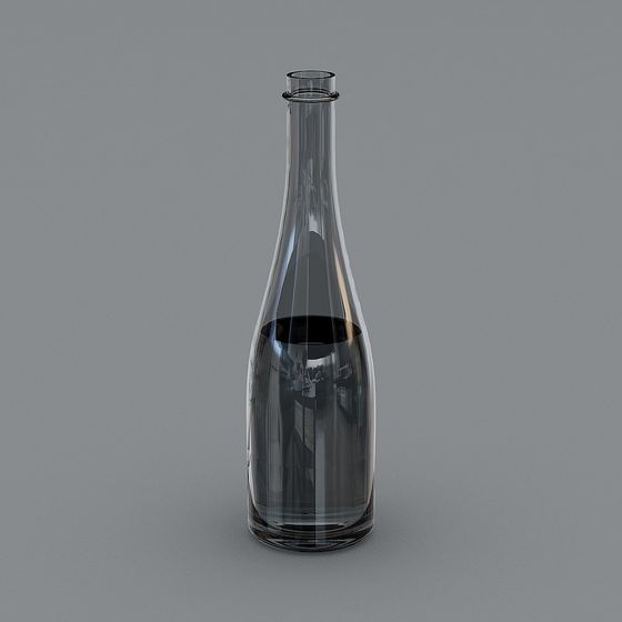 Elegant Low-Poly Glass Bottle 3D model