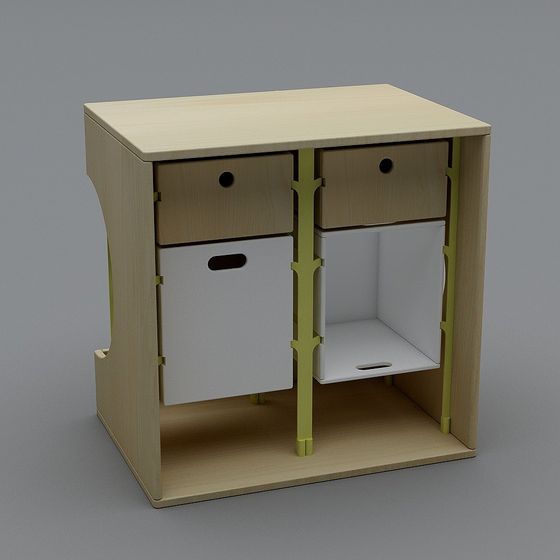 Wooden Storage Cabinet 3D model