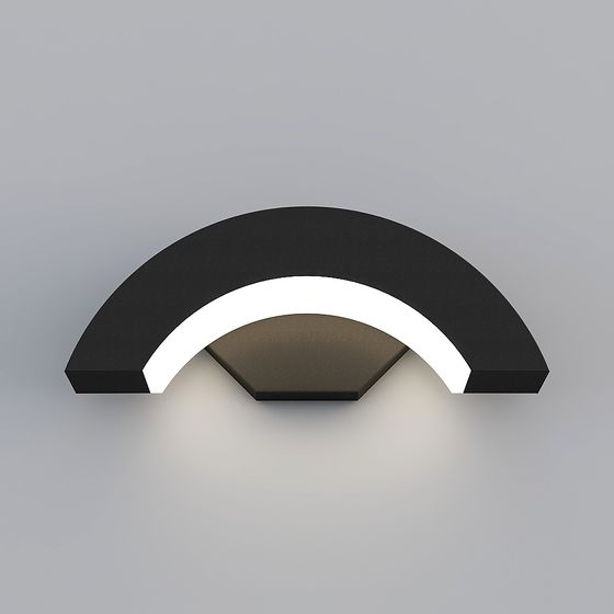 Elegant Low-Polygon Wall Lamp 3D model for Modern Interiors