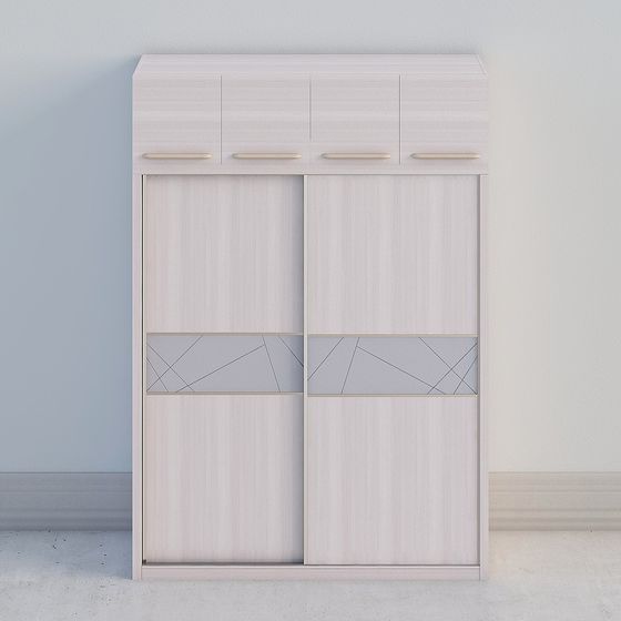 Modern Minimalist Sliding Wardrobe 3D model