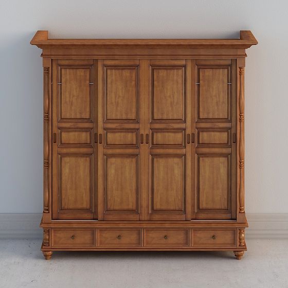 Classic Wardrobe Low-Poly 3D model