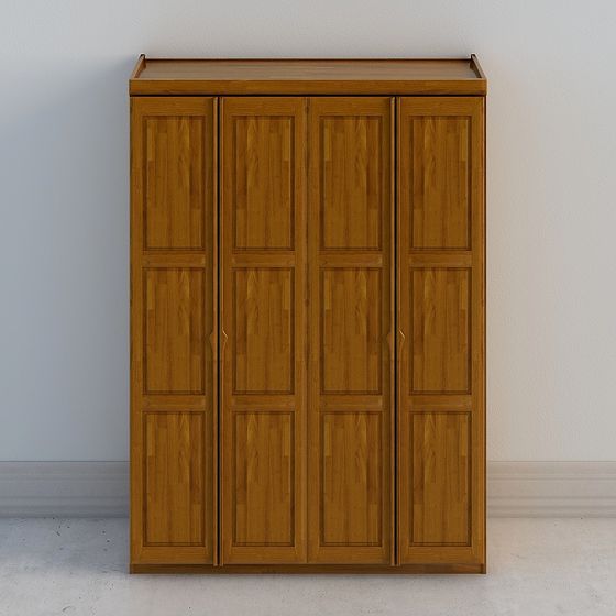 Elegant Low-Poly Wardrobe 3D model