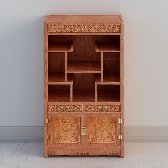 Traditional Chinese Bookshelf 3D model