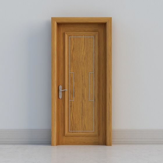 Elegant Low-Poly High-Detail 3D Door Model