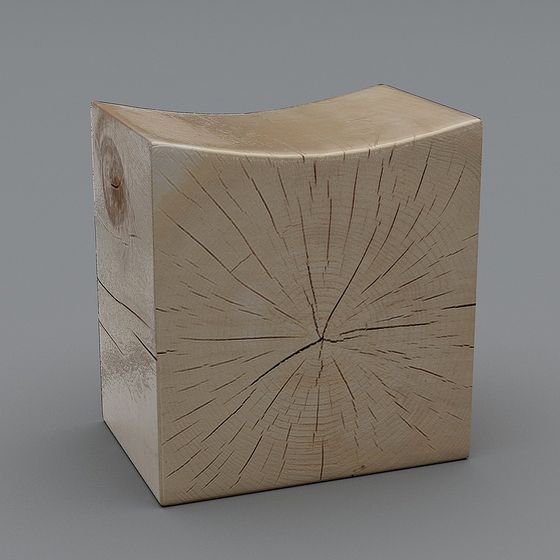 Natural Cube 3D Model - Low Poly Design