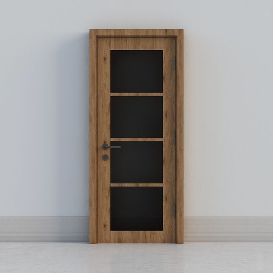 Modern Glass Panel Door 3D model