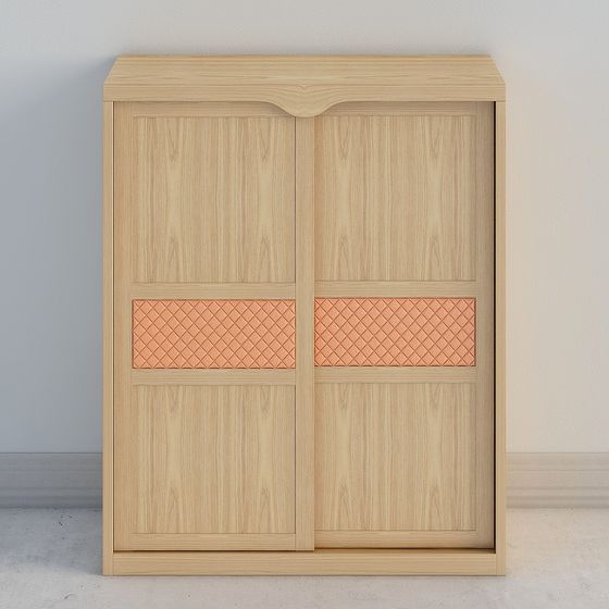 Elegant Minimalist Sliding Wardrobe 3D model