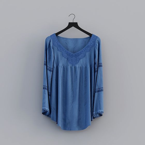 Stylish Blue Dress 3D model for Creative Projects