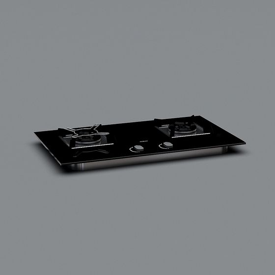 Sleek Modern Gas Stove 3D Model for Kitchens