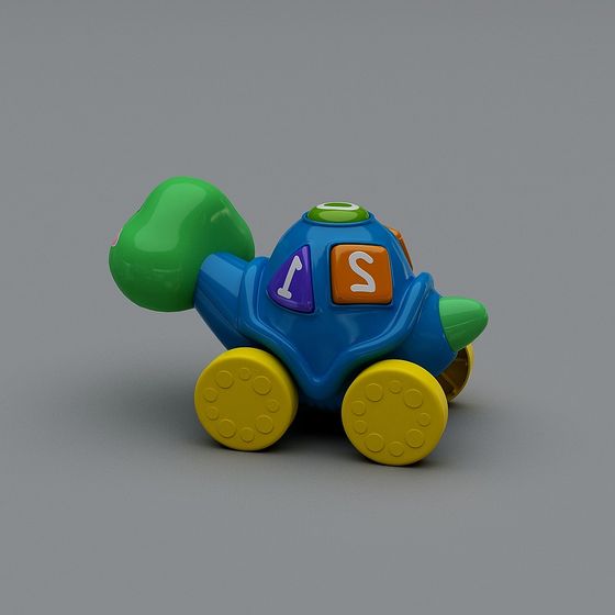 Colorful Low-Poly Turtle Car 3D model